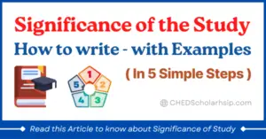 Significance of the study – How to write (with example) in 2025 - CHED ...